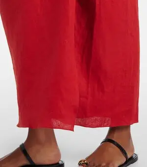 Johanna Ortiz One-shoulder Linen Gown - Red
