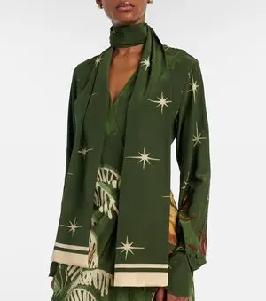 Johanna Ortiz Printed Silk Midi Dress