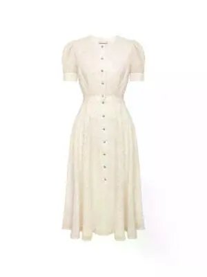 POST MERIDIEM Buttoned Midi Dress - Neutrals