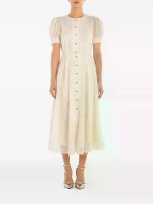 POST MERIDIEM Buttoned Midi Dress - Neutrals
