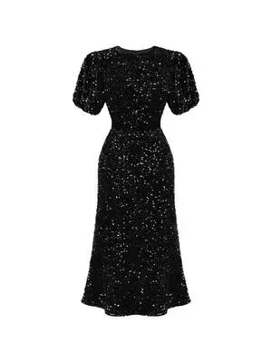 POST MERIDIEM Sequin-embellished Midi Dress
