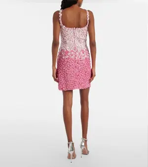 LA FUORI Sequined Ombré Mini Dress - Pink