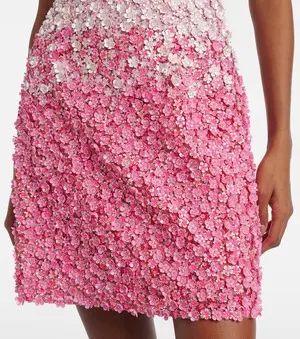 LA FUORI Sequined Ombré Mini Dress - Pink