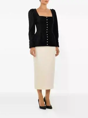 POST MERIDIEM Square-neck Top - Black