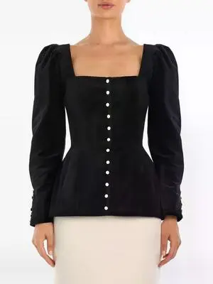 POST MERIDIEM Square-neck Top - Black