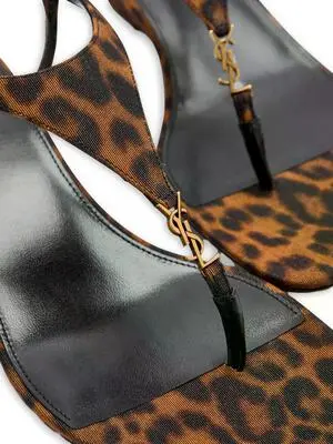 Saint Laurent Leopard-print Wedge Sandals