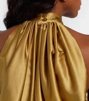 Nina Ricci Silk-blend Satin Top - Gold