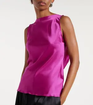 Nina Ricci Open-back Silk-blend Satin Top - Pink