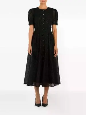 POST MERIDIEM Button-front Midi Dress - Black
