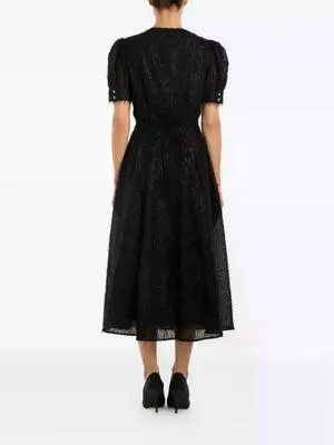 POST MERIDIEM Button-front Midi Dress - Black