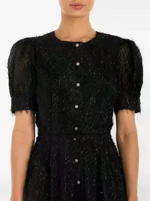 POST MERIDIEM Button-front Midi Dress - Black