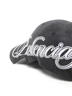 Balenciaga Drill Cotton Cap With Cursive Script Logo