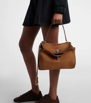 Balenciaga Rodeo Small Suede Tote Bag - Brown