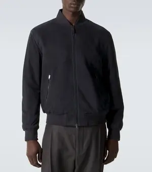 TOD'S Suede Bomber Jacket - Blue