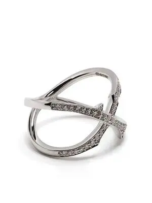 Stephen Webster 18kt White Gold Stem Crossover Diamond Ring - Silver