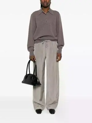 RÓHE Knitted Polo-collar Sweater - Brown