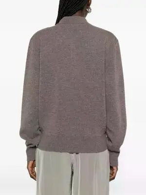 RÓHE Knitted Polo-collar Sweater - Brown