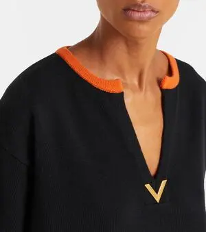 Valentino Garavani Vgold Virgin Wool Sweater - Black