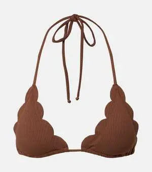 Marysia Broadway Scalloped Bikini Top - Brown