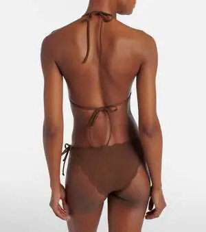 Marysia Broadway Scalloped Bikini Top - Brown