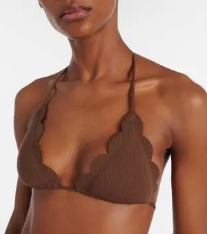 Marysia Broadway Scalloped Bikini Top - Brown