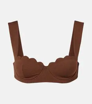 Marysia North Scalloped Bikini Top - Brown