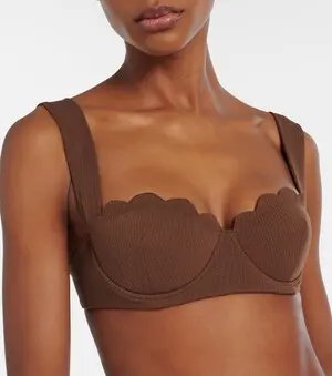 Marysia North Scalloped Bikini Top - Brown