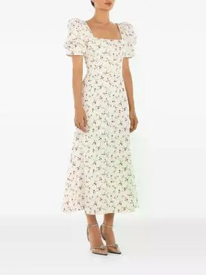 POST MERIDIEM Square-neck Midi Dress - Neutrals