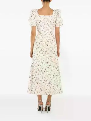 POST MERIDIEM Square-neck Midi Dress - Neutrals