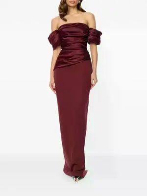 POST MERIDIEM Draped Maxi Dress - Red