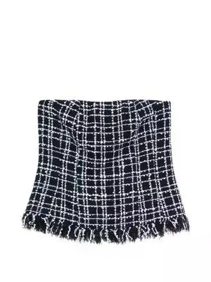 THELAURENT Tweed-effect Corset Blouse - Black