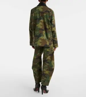 NILI LOTAN Shon Camouflage Barrel-leg Pants - Green