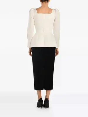 POST MERIDIEM Square-neck Top - Neutrals