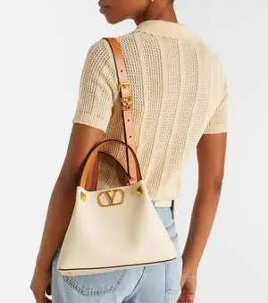 Valentino Garavani Vlogo Small Leather Top-handle Bag - White