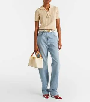 Valentino Garavani Vlogo Small Leather Top-handle Bag - White