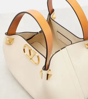 Valentino Garavani Vlogo Small Leather Top-handle Bag - White