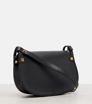 Valentino Garavani Flaneuse Rockstud Medium Leather Crossbody Bag - Black