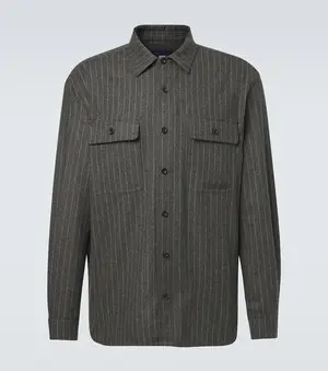 Ralph Lauren Purple Label Pinstripe Wool Shirt - Grey