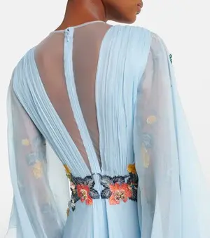 Costarellos Floral Silk Gown