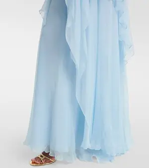 Costarellos Floral Silk Gown