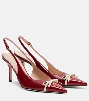 Valentino Garavani Bepointy 80 Patent Leather Slingback Pumps - Red
