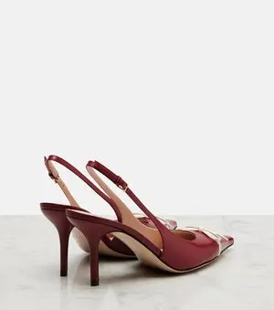 Valentino Garavani Bepointy 80 Patent Leather Slingback Pumps - Red