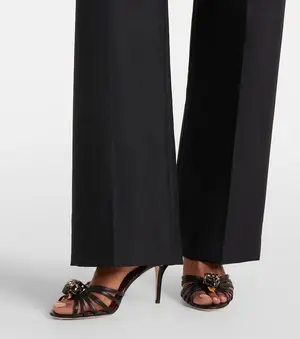 Valentino Garavani Pas De Chat 85 Embellished Leather Sandals - Black