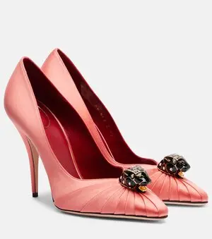 Valentino Garavani Pas De Chat 105 Embellished Pumps - Pink