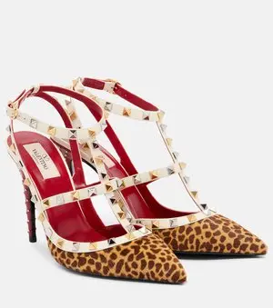 Valentino Garavani Rockstud Leopard-print Calf Hair Pumps - Multicoloured
