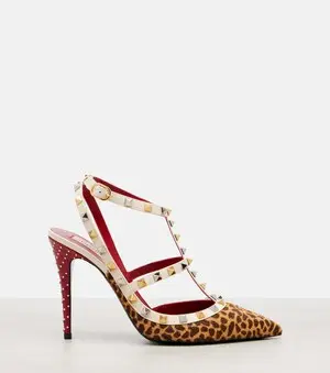 Valentino Garavani Rockstud Leopard-print Calf Hair Pumps - Multicoloured