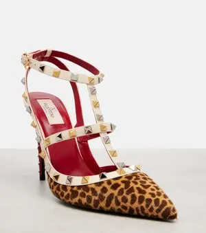 Valentino Garavani Rockstud Leopard-print Calf Hair Pumps - Multicoloured
