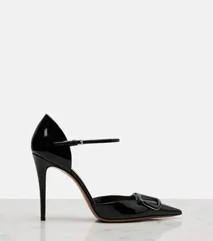 Valentino Garavani D'orsay 100 Patent Leather Pumps - Black