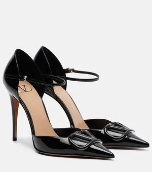 Valentino Garavani D'orsay 100 Patent Leather Pumps - Black