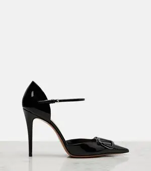 Valentino Garavani D'orsay 100 Patent Leather Pumps - Black